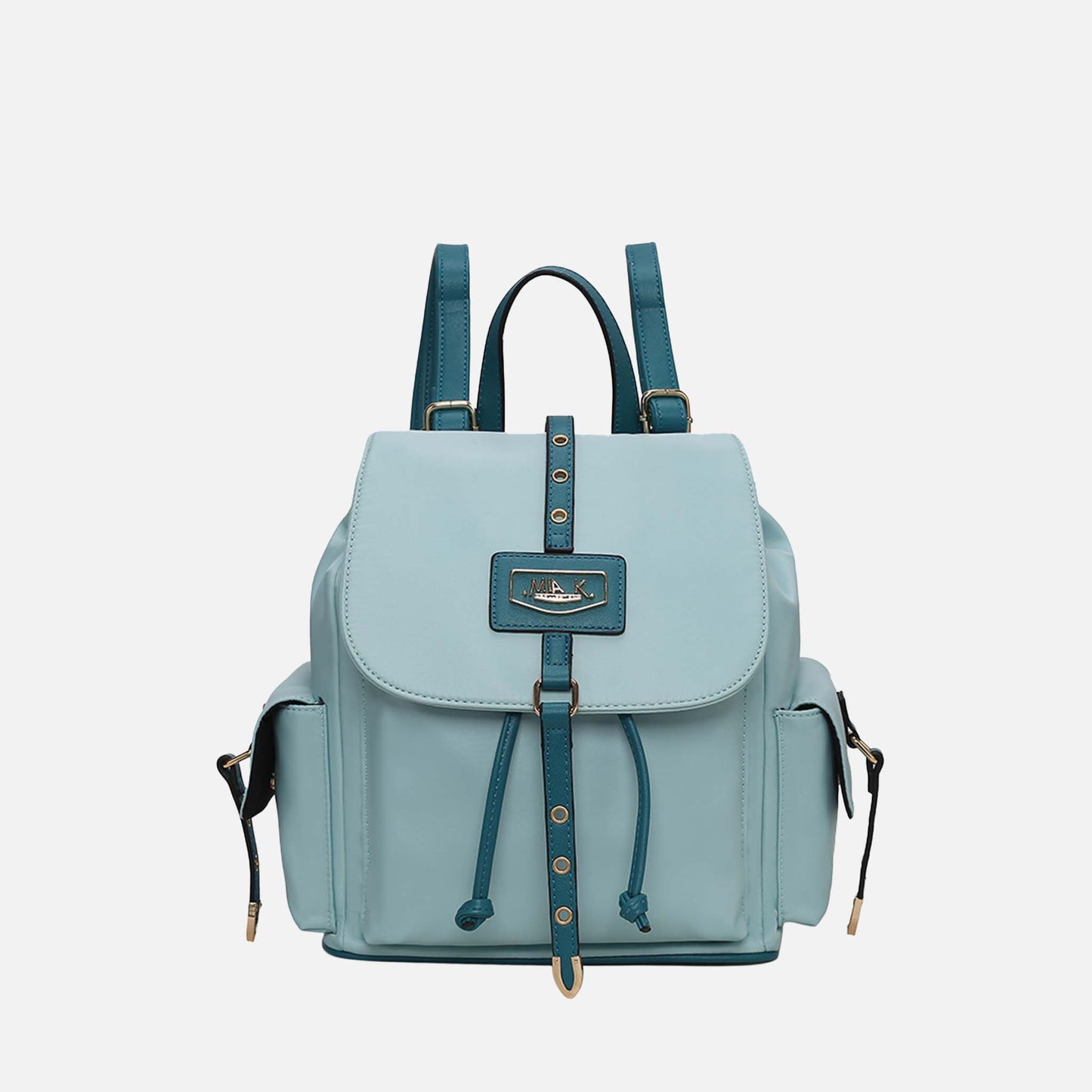 MKF Collection by Mia K. Women's Paula Backpack for Women, Nylon Top Handle Travel bag - Light Blue