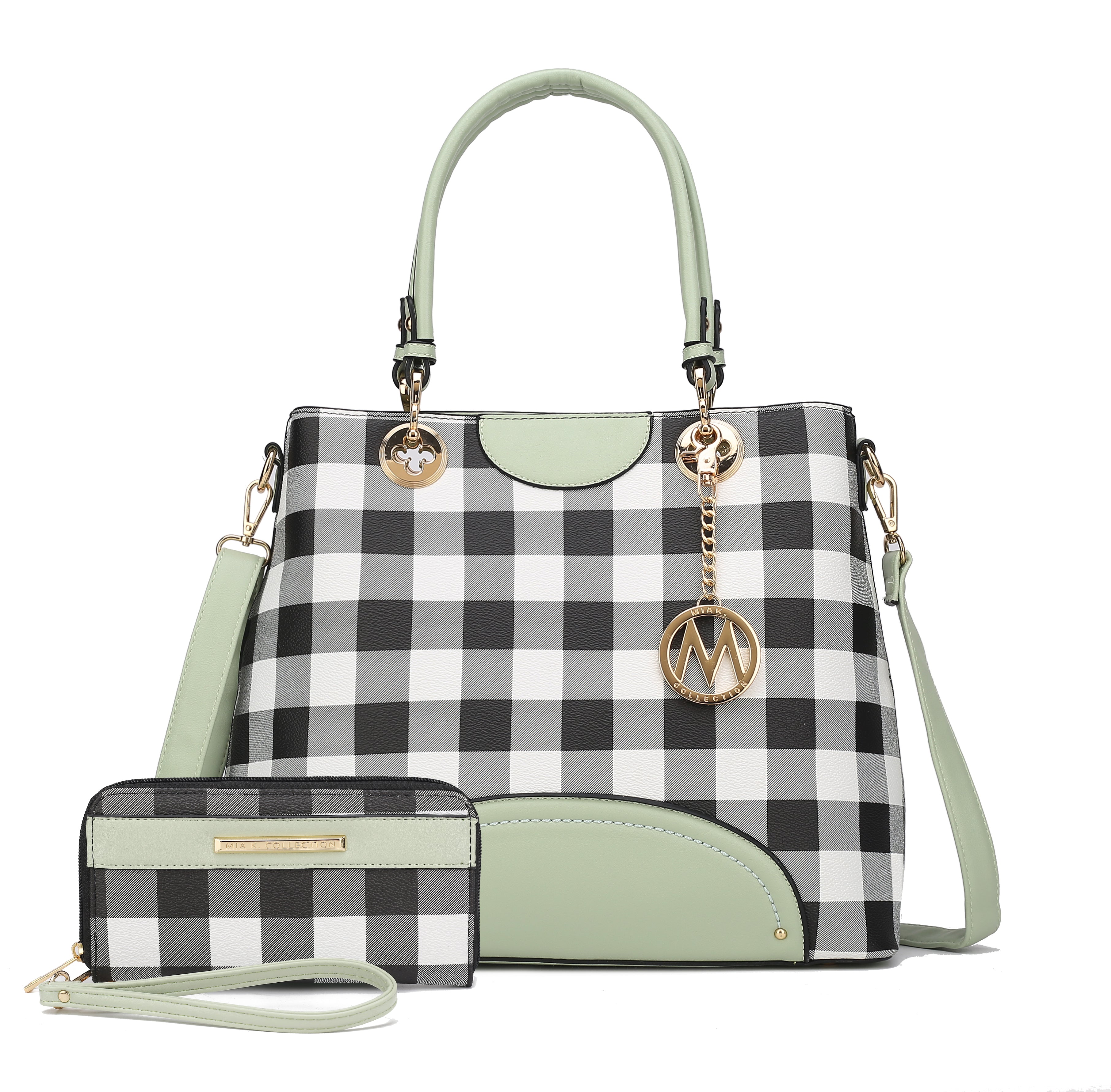 Gabriella Checkers Handbag with Wallet – MKFCollection
